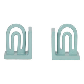 Ceramic 2-Piece Set 6" Arch Bookends, Mint, 5x3x6" - Contemporary ...