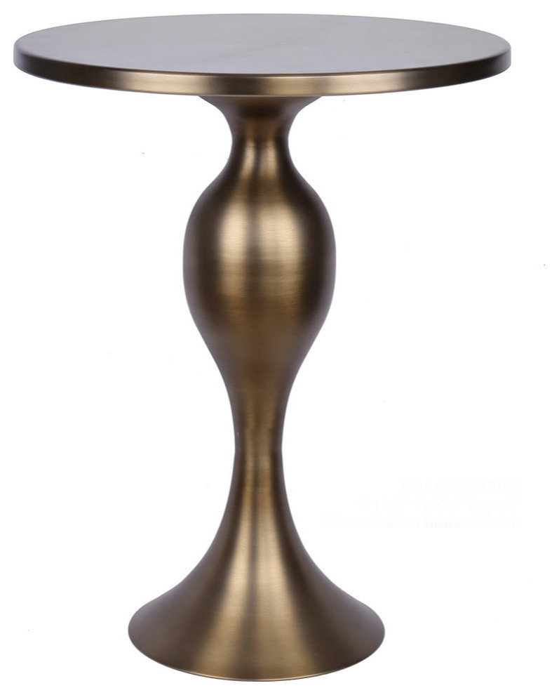 24" Matte Golden Bronze Accent Table - Contemporary - Side Tables And ...