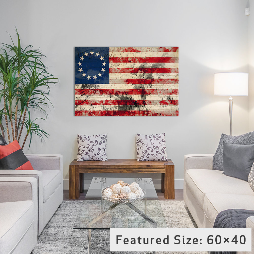 "USA "Betsy Ross" Flag with Constitution Background I" by iCanvas ...