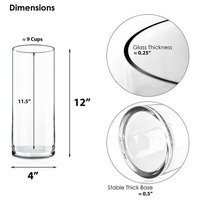 Glass Cylinder Vases in 4 inches Diameter for Wedding and Parties ...