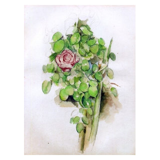 Paul Cezanne Rose Bush Premium Canvas Print - Traditional - Prints And ...