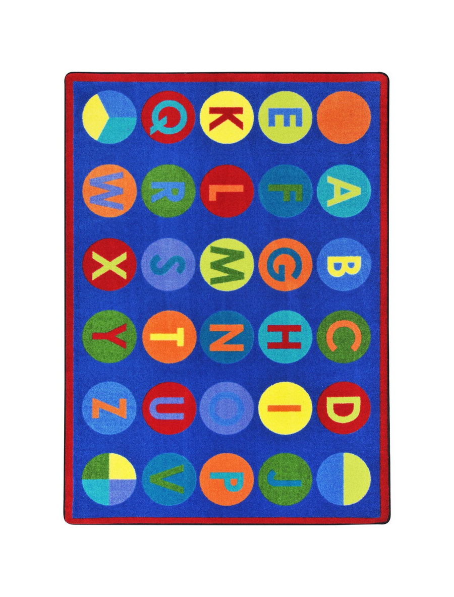 Kid Essentials, Early Childhood Alpha-Dots Rug, 5'4" x 7'8 ...