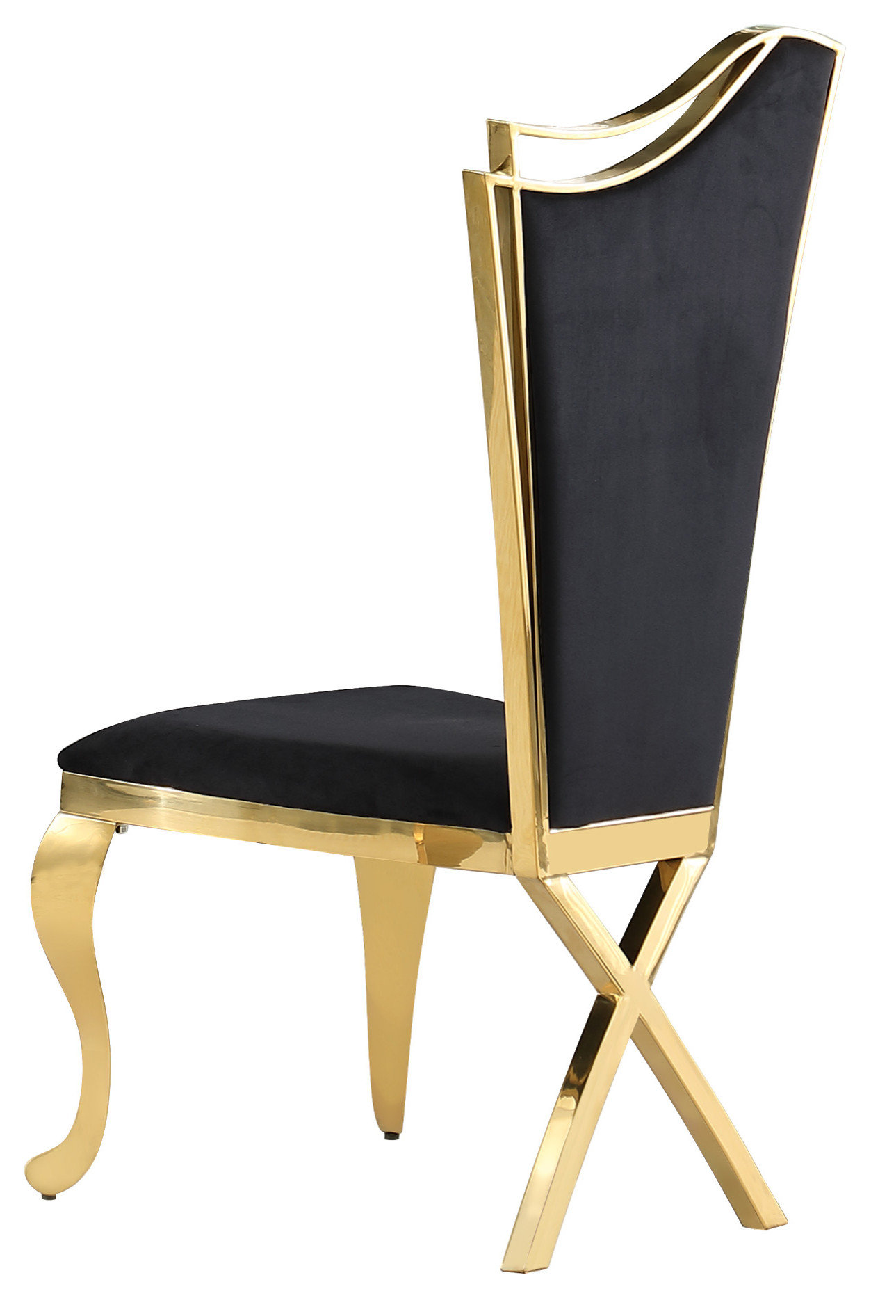 Chihiro Velvet Dining Chair With X-Shaped Legs, Set of 2 - Contemporary ...