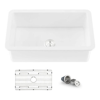 Landis 32″ Fireclay Kitchen Undermount Sink Single Bowl - Contemporary ...