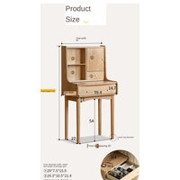 Oak Solid Wood Dressing Table, Makeup Table, 33.5" - Midcentury - Bedroom & Makeup Vanities - by ...