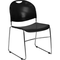 Black Stack Chair-Chrome Frame - Modern - Kitchen And Dining Furniture ...