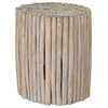 Uttermost Tectona Teak End Table - Rustic - Side Tables And End Tables ...