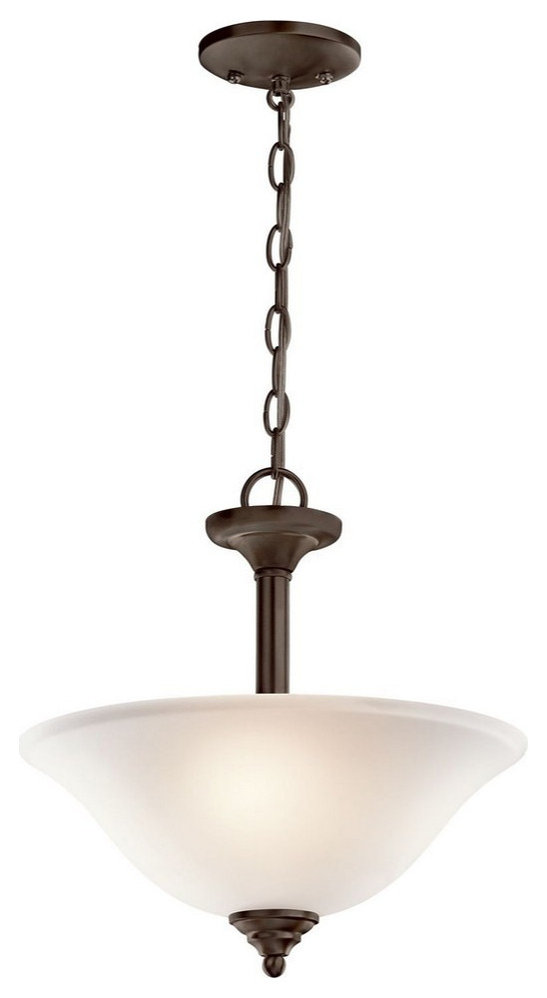 2 Light Contemporary Decorative Inverted Pendant Light Fixture Satin ...