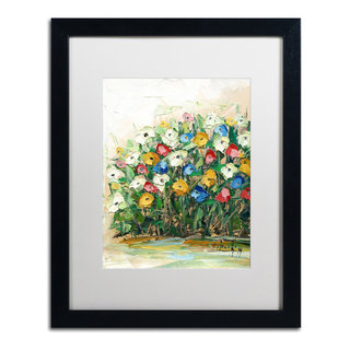 Hai Odelia 'Spring Flowers in a Vase 10' Matted Framed Art, 16x20 - Contemporary - Prints And ...