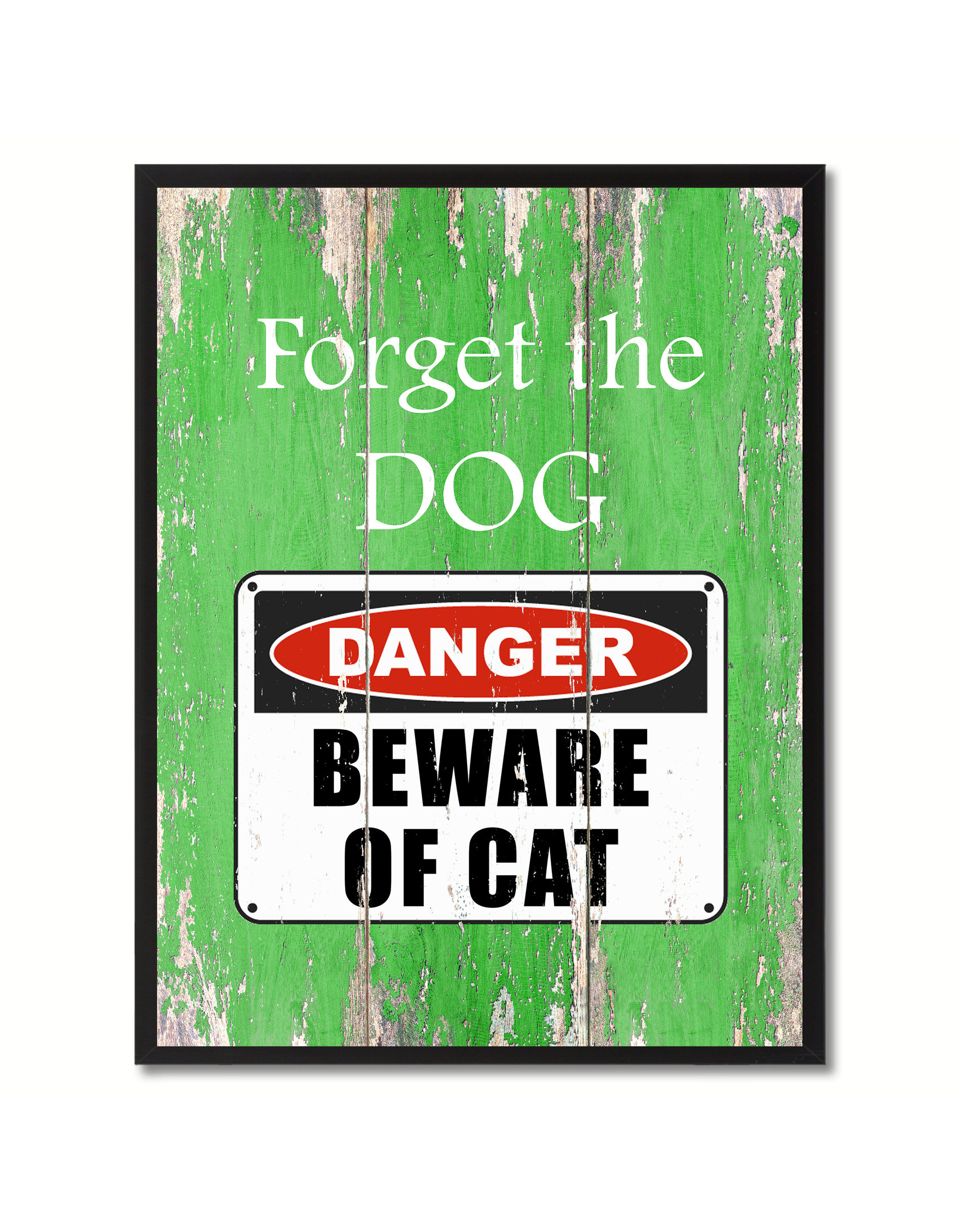 Beware Of Cat Danger Sign, Canvas, Picture Frame, 13"x17" - Rustic ...