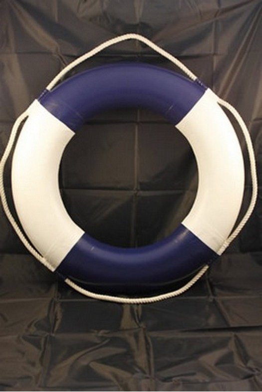 30" Blue and White Life Ring - Beach Style - Wall Accents - by Brass ...