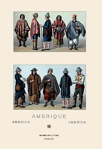 Popular Chilean Costume, 12" x 18" - Traditional - Prints And Posters ...