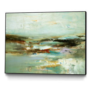 Abstracted Views Art block Framed Canvas, 24"x18" - Contemporary ...