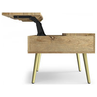 Jager Solid Mango Wood Lift Top Coffee Table - Midcentury - Coffee ...