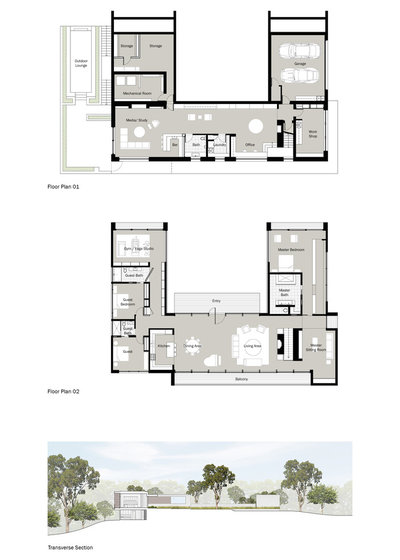 Houzz Tour: New Home’s U Shape Lets the Forest In