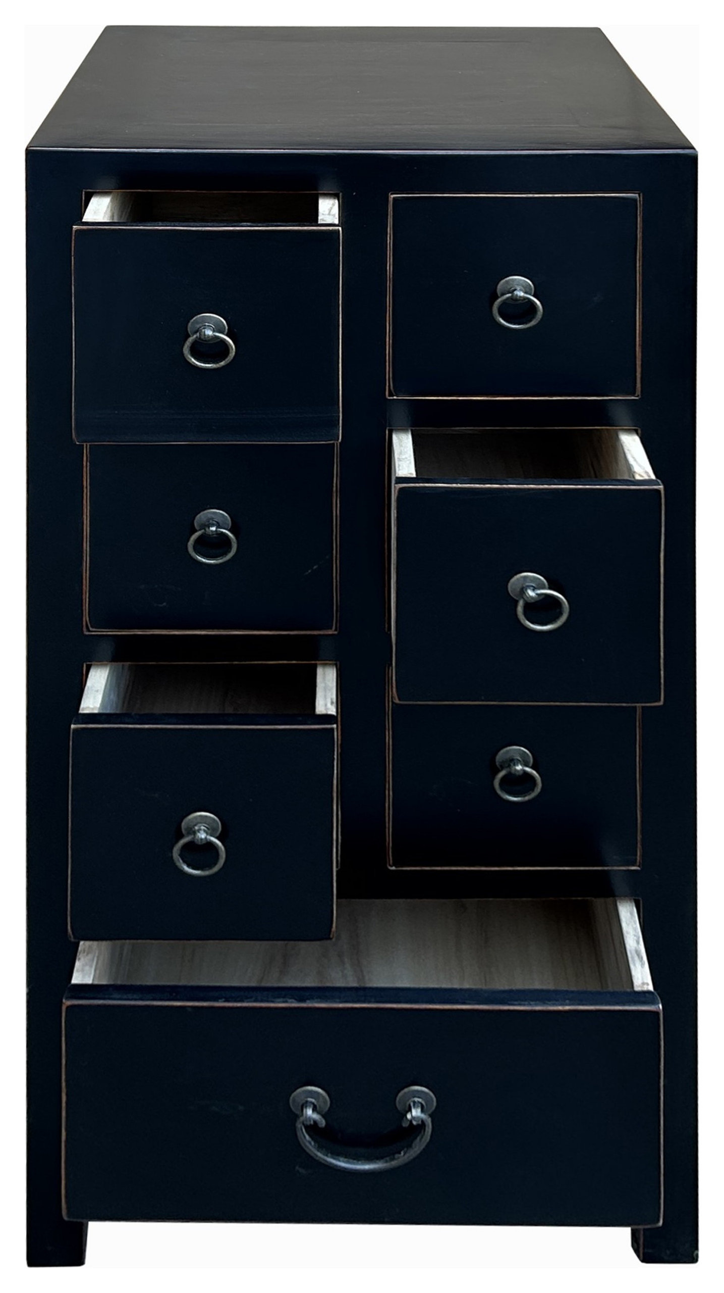 Oriental Black 7 Drawers Slim Narrow Chest Cabinet Stand Hcs7704 ...