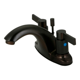 Two Handle 4" Centerset Lavatory Faucet with Brass Pop-up KB8645NDL ...
