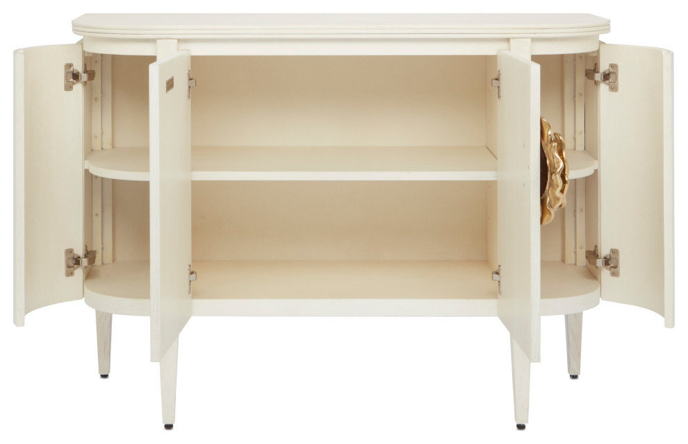 Briallen White Demi-Lune - Transitional - Accent Chests And Cabinets ...