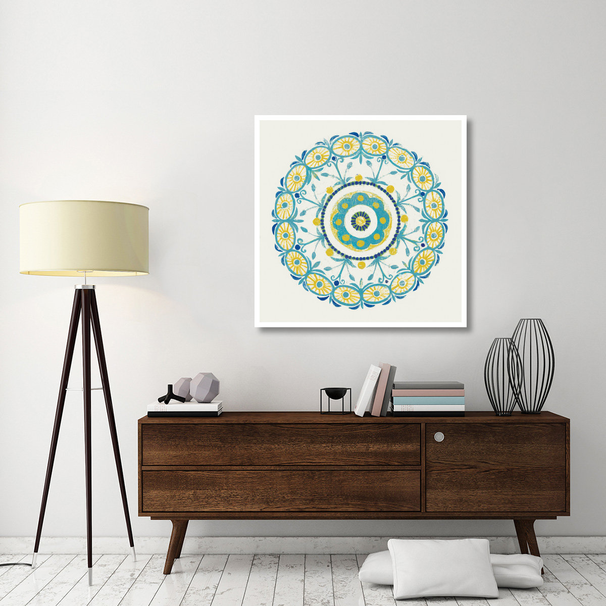 "Lakai Circle I Blue and Yellow" Digital Paper Print by Kathrine Lovell ...