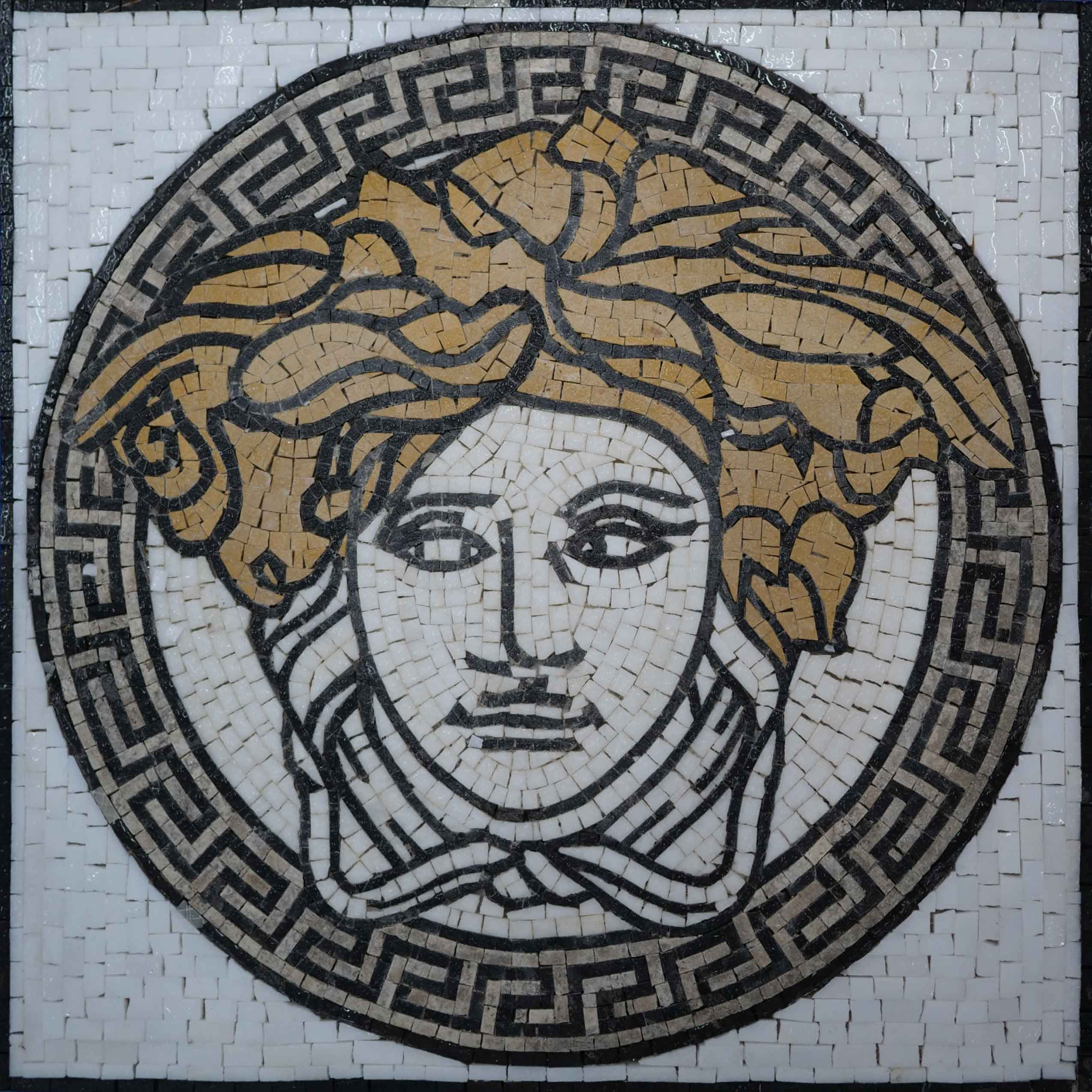 Ancient Mosaic - Versace Medusa, 60" x 60" - Traditional - Tile Murals ...