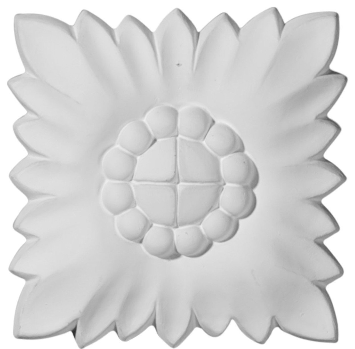 Daniela Flower Square Rosette, 3 3/8"W x 3 3/8"H x 5/8"P, 3 3/8"W x 5/8 ...