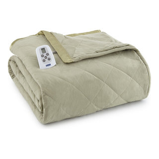 Micro Flannel Electric Heated Comforter, King - Traditional ...