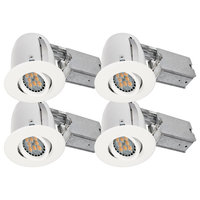 4" Brushed Chrome Recessed LED Lighting Kits With GU10 Bulb Included, 4 ...