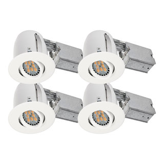 4" Brushed Chrome Recessed LED Lighting Kits With GU10 Bulb Included, 4 ...