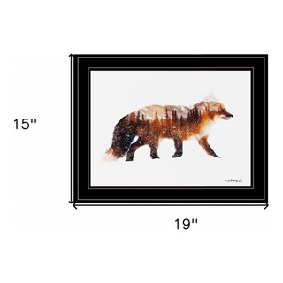 Arctic Red Fox 2 Black Framed Print Wall Art - Rustic - Prints And ...