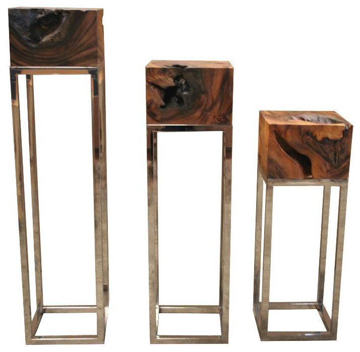 Block Pedestal, 39" - Contemporary - Plant Stands And Telephone Tables ...