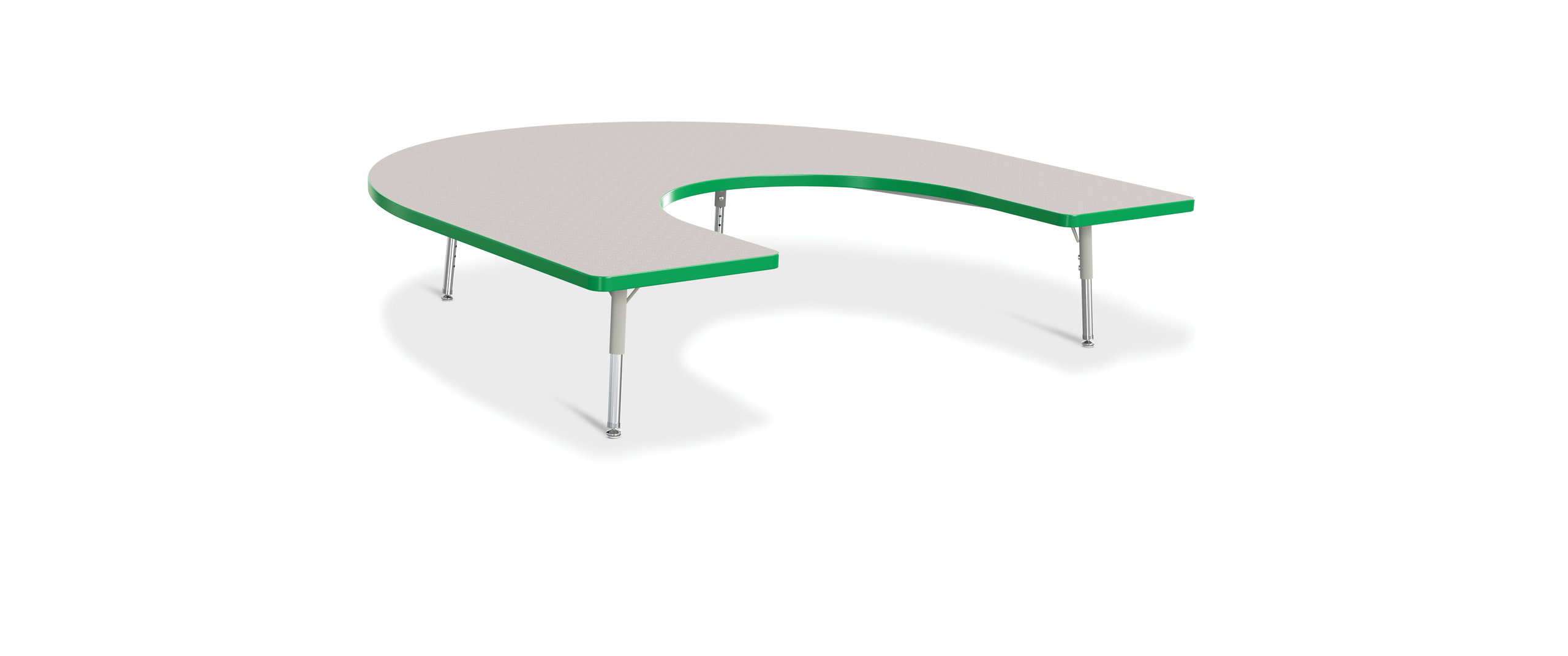Berries Horseshoe Activity Table - 66" X 60", T-height - Gray/Green ...