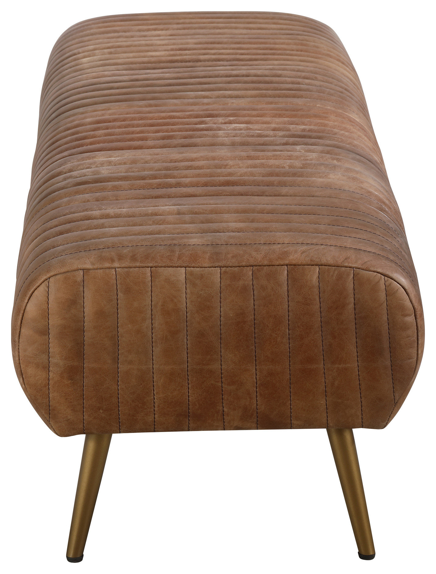 59 Inch Bench Open Road Brown Leather Brown Mid-Century Modern ...