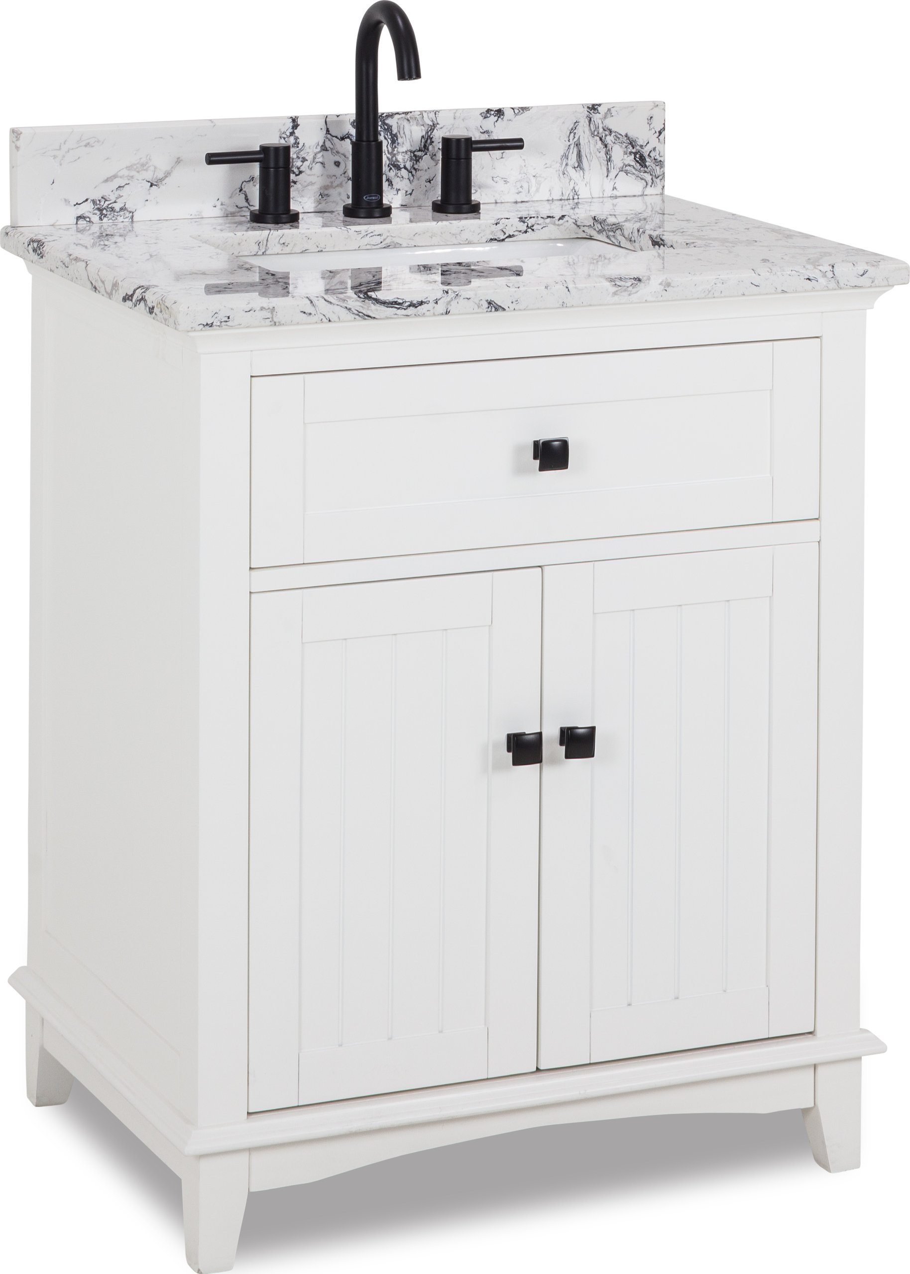 Jeffrey Alexander VN-SAV-30-WH-WB 30" Savino Vanity, White ...