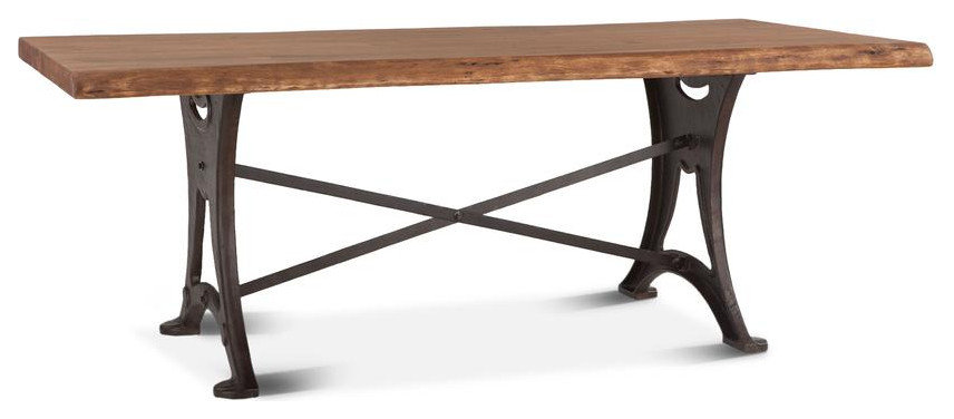 Acacia Wood Dining Table with Hand-Forged Iron Base, Belen Kox - Contemporary - Dining Tables ...