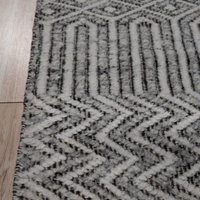 Ivory Contemporary Geometric Transitional High-Low Area Rug ...