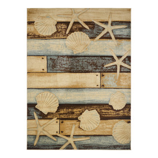American Destination Sea Life Multi Lodge Area Rug, 2'3"x3'3" - Beach ...