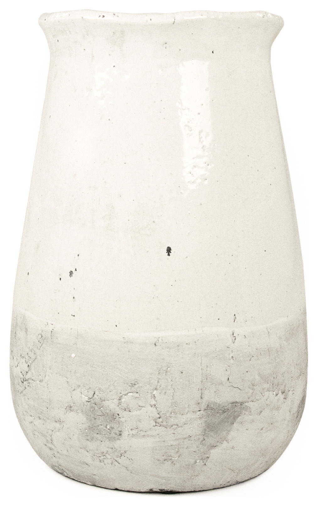 Small Distressed White Vase - Farmhouse - Vases - by Zentique, Inc. | Houzz