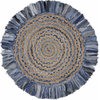 Denim and Natural Jute Round Swirl Fringed Rug - Contemporary - Area ...
