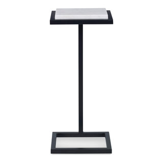 Contemporary 10" x 23" Metal Black and White Martini Table, 10-in W x 8 ...
