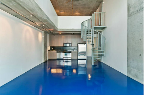 Blue Stained Concrete Floors