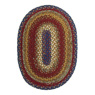 Homespice Decor Log Cabin Step Cotton Braided Rug (Oval), 3' x 5 ...