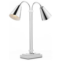 Symmetry Nickel Double Desk Lamp - Transitional - Desk Lamps - by The ...