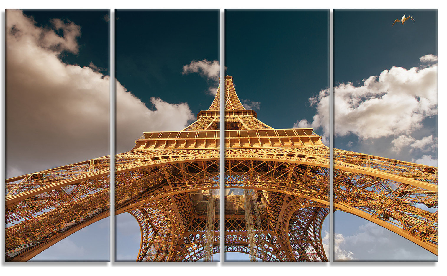 "Beautiful View Paris Eiffel Tower under Dark Sky" Metal Wall Art, 48 ...