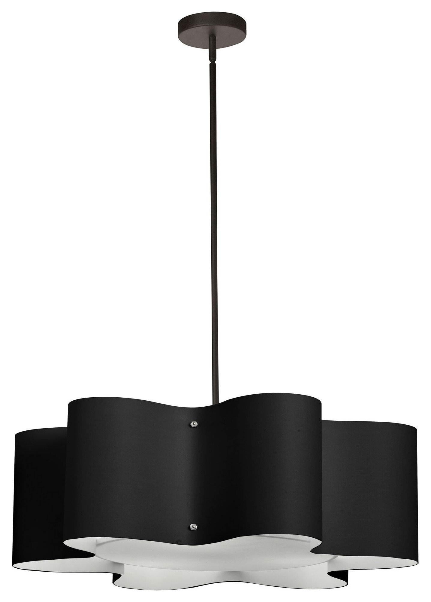 3 Light Wave Drum Pendant, JTone Black with 195F Diffuser ...
