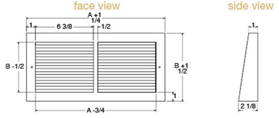 Triangular Projection Baseboard Return Grille, 30"x6" - Contemporary ...