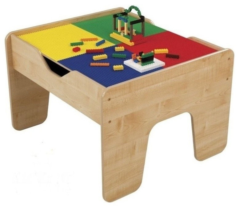 KidKraft 2-in-1 Activity Table with Train Set in Natural - Contemporary ...