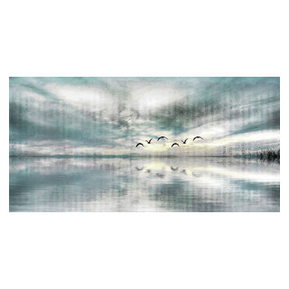 "Birds Skylight" Painting Print on Wrapped Canvas, 24"x12 ...