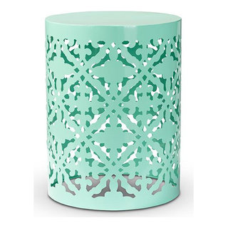 Jamila Modern and Contemporary Aqua Finished metal Outdoor Side Table ...