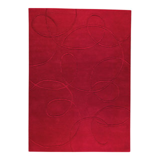 Hand Tufted Red Wool Area Rug, 6'6"x9'9" - Contemporary - Area Rugs ...