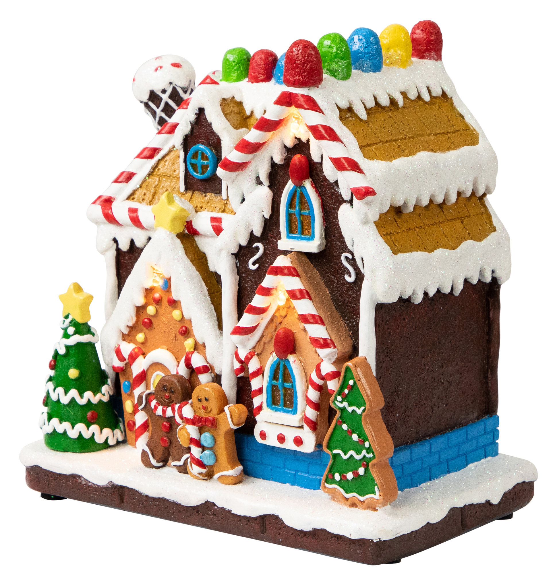 7" LED Lighted Gingerbread Christmas Candy House Village Display ...